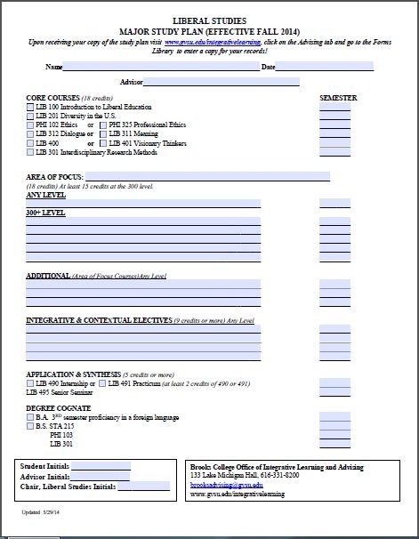 Completing Your Study Plan - Integrative Studies Program (formerly ...